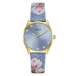 Guess Damen Quarzuhr &raquo;MARIGOLD&laquo; Armbanduhr, Damenuhr, Silikonarmband, analog blau Einheitsgr&ouml;&szlig;e