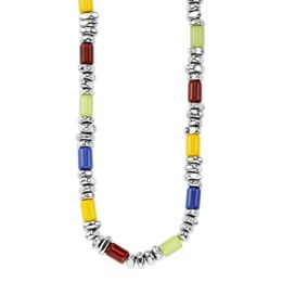 Firetti Damen Edelstahlkette &raquo;mit bunten H&auml;matit&laquo; mit H&auml;matit bunt Edelstahl, L: 54 B: 6,1mm