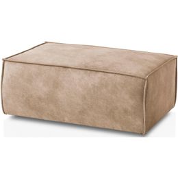OTTO home Hocker &raquo;SHERWOOD Vintage Lederoptik Polsterhocker&laquo; passend zur Polster-Serie SHERWOOD beige 100% Polyester B/H/T: 102cm x 42cm x 69cm, 
