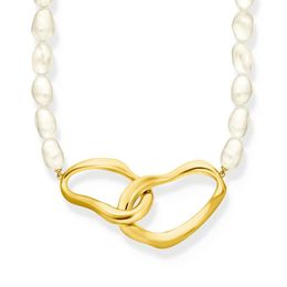 Thomas Sabo Damen Thomas Sabo Kette mit Anh&auml;nger &raquo;Natural Beauty Kette mit organisch geformtem Anh&auml;nger, Bold Elegance&laquo; mit S&uuml;&szlig;wasserzuchtperle gold 