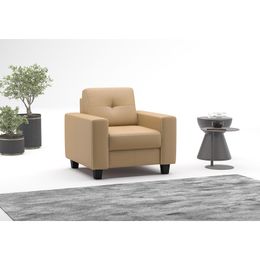 OTTO home Sessel &raquo;Varese&laquo; Kreuznaht in beige beige NaturLEDER , B/H/T: 96cm x 91cm x 90cm
