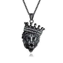 Firetti Herren Kette mit Anh&auml;nger &raquo;Schmuck Geschenk L&ouml;we, strukturiert&laquo; mit Zirkonia (synth.) schwarz-wei&szlig; Edelstahl, L: 62 B: 3mm