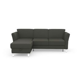 Sit & More sit&more Ecksofa &raquo;Visby L-Form&laquo; wahlweise mit Schlaffunktion und Bettkasten, frei im Raum stellbar grau B/H/T: 248cm x 87cm x 162cm, Struktur fein, 