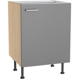 KOCHSTATION Unterschrank &raquo;KS-Lucy&laquo; Breite 60 cm, mit 1 T&uuml;r, 1 Einlegeboden, Soft-Close, verstellbare F&uuml;&szlig;e Eiche hell, B/H/T: 60cm x 87cm x 58,1cm, 