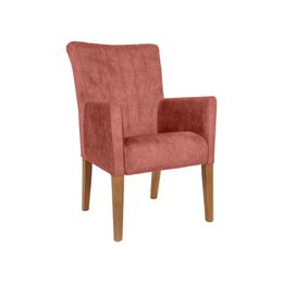 Home Affaire Armlehnstuhl &raquo;King&laquo; () Esszimmerstuhl, Beingestell Massivholz Eiche oder Buche wengefarben rot Massivholz, Polyester B/H/T: 60cm x 92cm x