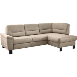 Die PlanBar Ecksofa &raquo;PP-PF23172 L-Form, Breite 244 cm&laquo; Eckgarnitur mit besonders kleinem Stellma&szlig; ca. 160 x 244 cm beige 100% Polyester B/H/T: 244cm x