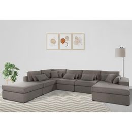 OTTO home Wohnlandschaft &raquo;Florid U-Form&laquo; 6 Teile, bestehend aus Modulen, viele Bezugsqualit&auml;ten, auch in Cord beige Baumwollmix (60% Baumwolle/40% 