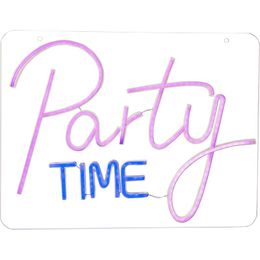 Parforce Traditional Hunting LED Dekolicht &raquo;Innendekoration Plexy Partytime&laquo; LED-Board 1 Stk. RGB Party-Time-Schriftzug, transparent, Licht mehrfarbig, USB-Betrieb bunt 1, H: 36cm