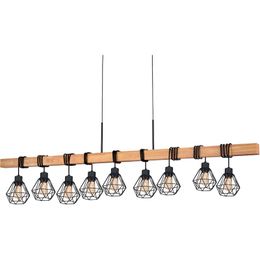 Eglo Pendelleuchte &raquo;TOWNSHEND 5&laquo; E27 schwarz / L150 x H110 x B20 cm / aus Holz und Metall / Retro / Vintage braun 9