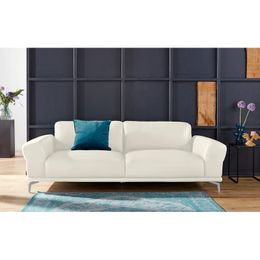 W.Schillig 2,5-Sitzer &raquo;montanaa&laquo; mit Metallf&uuml;&szlig;en in Silber matt, Breite 232 cm wei&szlig; B/H/T: 232cm x 78cm x 94cm, Longlife Xtra-Leder Z59