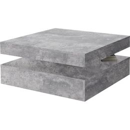 FORTE Couchtisch mit Funktion, drehbare Tischplatte, Breite ca. 78x78 cm grau B/H/T: 78cm x 35cm x 78cm