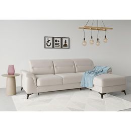 Sit & More sit&more Ecksofa &raquo;Sinatra L-Form&laquo; mit Recamiere, optional mit Kopfteilverstellung und Armteilfunktion grau 100% Polyester B/H/T: 258cm x 85cm x 170cm,