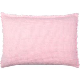 ZOEPPRITZ1828 Dekokissen &raquo;Honeybee&laquo; Kissenh&uuml;lle im Waffelpique rosa Leinen B/L: 60cm x 40cm, 1 Stk.