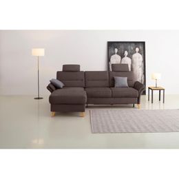 OTTO home Ecksofa &raquo;Westerland L-Form&laquo; Federkern-Polsterung, wahlweise mit Schlaffunktion, Bettkasten braun 100% Polyester B/H/T: 252cm x 90cm x 162cm,
