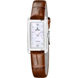 Festina Damen Quarzuhr &raquo;Mademoiselle&laquo; Armbanduhr, Damenuhr, Lederarmband, analog braun Einheitsgr&ouml;&szlig;e
