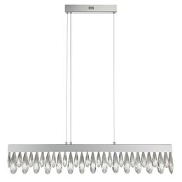 lumiCouture LED Pendelleuchte &raquo;Celestia&laquo; LED-Modul 1 Stk. Warmwei&szlig; L. 100 x H. 150 cm, 3300 lm, 2700 K, K9- Kristalle silber 1, 1 Stk.