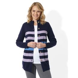 Sieh an! Long-Strickjacke in marine-lavendel | Gr.: 42