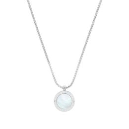 JOOP! Damen JOOP! Kette mit Anh&auml;nger &raquo;Kreis&laquo; mit Zirkonia (synth.) silber Edelstahl, L: 50 B: 2mm