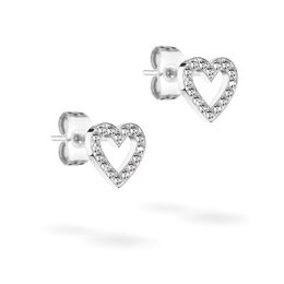 Tamaris Damen Paar Ohrstecker &raquo;Sparkling Hearts, Herzen&laquo; mit Zirkonia (synth.) silber Edelstahl