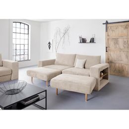 LOOKS by Wolfgang Joop 4-Sitzer &raquo;Looksvb&laquo; Verwandlungssofa: aus Sofa wird Sofa mit 2 Hockern, mit Regalfunktion beige B/H/T: 252cm x 96cm x 107cm, 