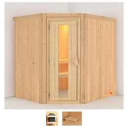 Karibu Sauna &raquo;Laila&laquo; Set, ohne Ofen beige ohne Ofen, (ohne Ofen)
