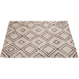 GUTMANN FACTORY Hochflor-Teppich &raquo;Puffy 65399&laquo; rechteckig 250 mm H&ouml;he beige Baumwolle, Kunstfaser B : 160cm 1 Stk., 250mm, L: 230cm