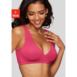 Petite Fleur By Lascana Damen petite fleur by Lascana Still-BH Packung, aus seidig weichem Modal Material ohne B&uuml;gel in Wickel-Schlupf Form pink 38, N