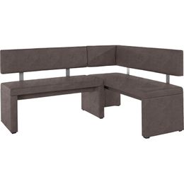 OTTO home Eckbank &raquo;Charissa&laquo; in 3 Gr&ouml;&szlig;en, verschiedene Qualit&auml;ten braun Holzwerkstoff, Massivholz B/H/T: 170cm x 90cm x 140cm, Microfaser, langer 