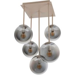 OTTO home Deckenleuchte &raquo;Nellin&laquo; E14 1 Stk. 5 Glaskugeln mit je 1x E14 exkl., quadratisch, beige matt 5, &Oslash; 16cm H: 59cm, 1 Stk.