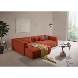 LeGer Home by Lena Gercke Ecksofa &raquo;PIARA XXL Strukturstoff, Big-Sofa, L-Form&laquo; wahlweise Ottomane rechts/links, Kedernaht, extra tiefe Sitzfl&auml;che 100% 