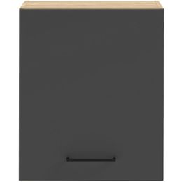 KOCHSTATION H&auml;ngeschrank &raquo;KS-Kolari&laquo; 1 Stk. tlg. Ma&szlig;e (B/T/H): 50 x 36,6 x 60,9 cm grau FSC -zertifizierter Holzwerkstoff eichefarben hell, B/H/T: 