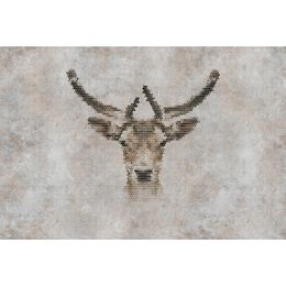 Livingwalls living walls Fototapete &raquo;Walls by Patel Big Three 3&laquo; glatt Vlies, Wand, Schr&auml;ge beige Vlies B/L: 4m x 2,7m