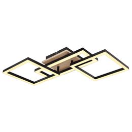 Globo LIGHTING LED Deckenleuchte &raquo;BOSSY&laquo; LED-Modul Warmwei&szlig; Deckenlampe/Wohnzimmer/Schlafzimmer/modern/Holz schwarz Einheitsgr&ouml;&szlig;e