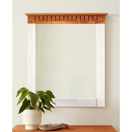 OTTO home Garderobenspiegel &raquo;Lisa&laquo; mit dekorativen Fr&auml;sungen, Spiegelfl&auml;che ca. 44 x 56 cm wei&szlig; Holzwerkstoff B/H/T: 60cm x 70cm x 4cm, seidengl&auml;nzend