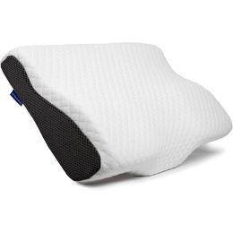 Nackenrolle &raquo;Arnold-Nackenkissen&laquo; Memory Foam Nackenkopfkissen &ndash; f&uuml;r Seiten-, R&uuml;cken- & Bauchschl&auml;fer wei&szlig; B/H/L: 30cm x 6cm x 50cm Nackenrolle