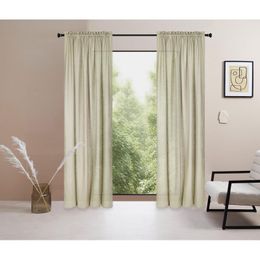 LeGer Home by Lena Gercke Gardine &raquo;Marusha&laquo; Stangendurchzug 2 Stk. tlg. Leinenoptik, grob gewebt, verschiedene Gr&ouml;&szlig;en Polyester 225cm, Stangendurchzug