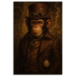 Artland Wandbild &raquo;Steampunk-Affe&laquo; Affenbilder 1 Stk. tlg. als Alubild, Leinwandbild, Poster, Wandaufkleber in verschied. Gr&ouml;&szlig;en braun Leinwand B/H/T: 40cm x 