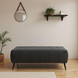 DOMO collection Hocker &raquo;Trento, mit Kufenfu&szlig; oder Einzelfu&szlig;&laquo; Fu&szlig;h&ouml;he passend f&uuml;r g&auml;ngige Saugroboter! grau Luxus-Microfaser (100% Polyester);Struktur 