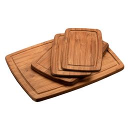 Kesper Schneidebrett &raquo;mit Saftrillen&laquo; 3 verschiedene Gr&ouml;&szlig;en braun Bambus B/H/L: 28,5cm x 5,2cm x 38cm