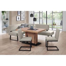 K+w Komfort & Wohnen K+W Komfort & Wohnen Essgruppe &raquo;Spider II&laquo; 4 Stk. tlg. langer Schenkel wahweise in 2 Breiten, 2 Freischwinger, 1 Tisch grau B/H/T: 165cm x 88cm x 50cm