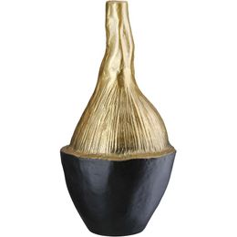 Gilde Tischvase &raquo;Vase Prero schlanz&laquo; gold Aluminium B/H/T: 18cm x 36cm x 18cm &Oslash; 18cm