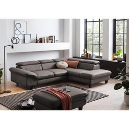 Home Affaire Ecksofa &raquo;Pilot L-Form&laquo; mit Kopfteilverstellung, wahlweise mit Schlaffunktion & Bettkasten braun 100% Polyester; Feinstruktur 75000 