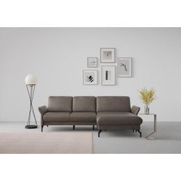 Sit & More sit&more Ecksofa &raquo;Fashion L-Form&laquo; wahlweise mit Kopfteilverstellung und Vorziehsitz, motorisch braun B/H/T: 253cm x 84cm x 165cm, Luxus-Microfasermit 