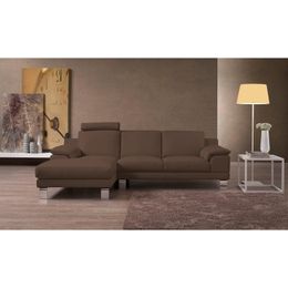 Egoitaliano Ecksofa &raquo;Shakira, Design & Sitzkomfort auf hohem Niveau, Breite 236cm, L-Form&laquo; mit Recamiere, L-Form, edle F&uuml;&szlig;e braun Leder &raquo;BULL&laquo; (echtes Rindsleder)