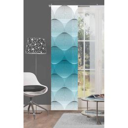 Home Wohnideen Schiebegardine &raquo;BENARI&laquo; Klettband 1 Stk. tlg. HxB: 245x60, inkl. Befestigungszubeh&ouml;r blau Polyester 245cm, Klettband, 60cm