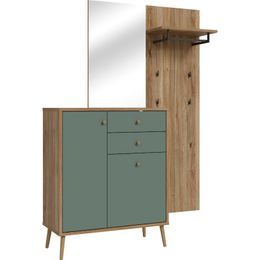 FORTE Garderoben-Set &raquo;Whenua&laquo; gr&uuml;n Holzwerkstoff B/H/T: 143,5cmcm x 195,8cmcm x 41,5cmcm