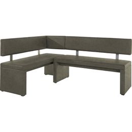 OTTO home Eckbank &raquo;Charissa&laquo; in 3 Gr&ouml;&szlig;en, verschiedene Qualit&auml;ten gr&uuml;n Holzwerkstoff, Massivholz B/H/T: 190cm x 90cm x 140cm, Microfaser, langer 