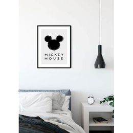 Komar Bild &raquo;Mickey Mouse Silhouette&laquo; Disney 1 Stk. tlg. Wandbild zur Dekoration im Kinderzimmer - ohne Rahmen wei&szlig; Holz, Papier B/H/T: 30cm x 40cm, Disney, 