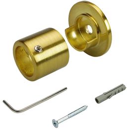 Liedeco Wandbefestigung f&uuml;r Gardinenstangen &Oslash; 16 mm gold &Oslash; 1,6cm