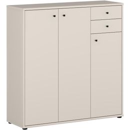 FORTE Kommode &raquo;Tempra, Kommode, 3 T&uuml;ren, 2 Schubk&auml;sten, viel Stauraum&laquo; B/H/T 108,8/111,1/34,8 cm beige B/H/T: 108,8cm x 111,1cm x 34,8cm, 2 Stk., 2 